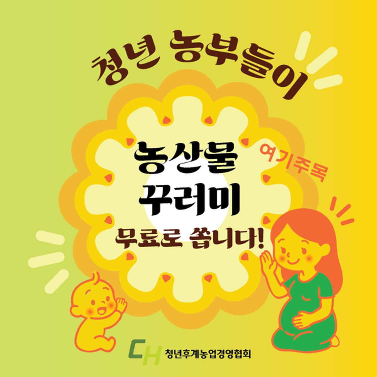 청경협, 임산부 농산물 꾸러미 무료 지원…초당옥수수 7월 23일까지 신청 접수 (청경협 회원·가족 대상)